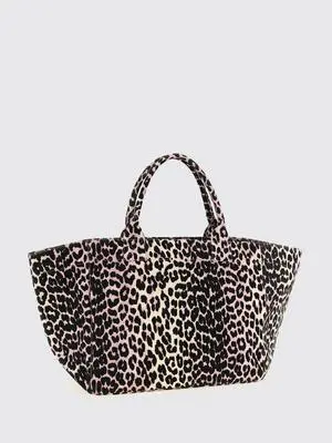 GANNI Animal Print Canvas Tote Bag