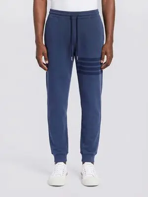 Thom Browne Sweatpants With Signature Stripes - Navy