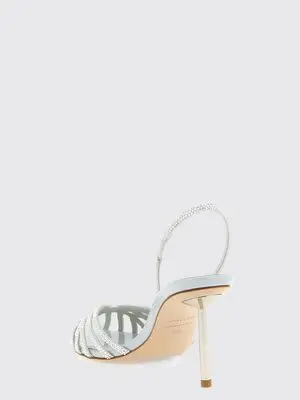LE SILLA Embrace Leather Sandals With Crystal Embellishments - Grey