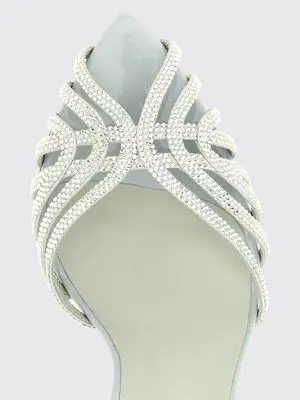 LE SILLA Embrace Leather Sandals With Crystal Embellishments - Grey