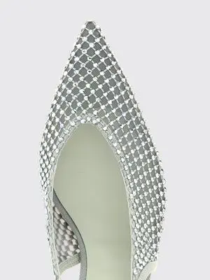 LE SILLA Embellished Canvas And Nylon Slingback With Crystals - Grey