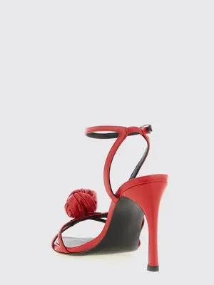 ROTATE BY BIRGER CHRISTENSEN Leather Stiletto Sandals With Knot Detailing - Red