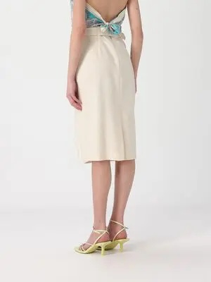 Pinko Belted Pleated Knee-length Skirt - White
