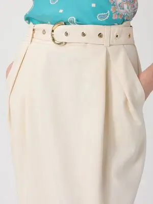 Pinko Belted Pleated Knee-length Skirt - White