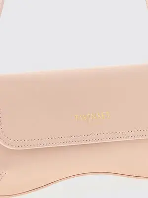TWINSET Smooth Cowhide Leather Shoulder Bag - Pink