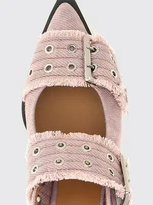 GANNI Organic Cotton Canvas Slingback Pumps