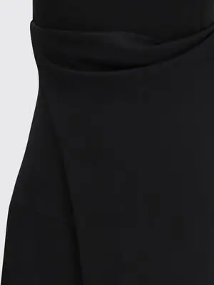 AMI Paris Asymmetric Viscose Blend Midi Dress - Black
