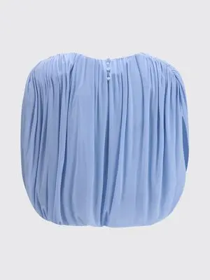 Magda Butrym Draped Stretch Cupro Blouse - Gnawed Blue