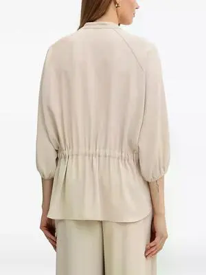 Joseph Ribkoff V-neck Drawstring Blouse