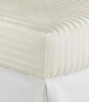 PEACOCK ALLEY Soprano Stripe Sateen Fitted Sheet - Ivory