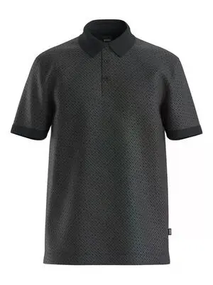 BOSS Patterned Polo Shirt - Grey