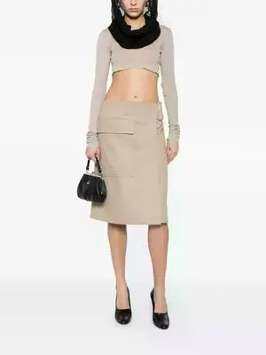 Rick Owens Ls Crop Top - Grey