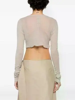 Rick Owens Ls Crop Top - Grey