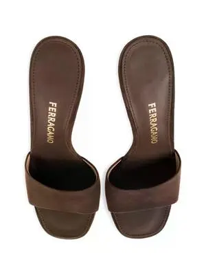FERRAGAMO High-heeled Slides - Brown