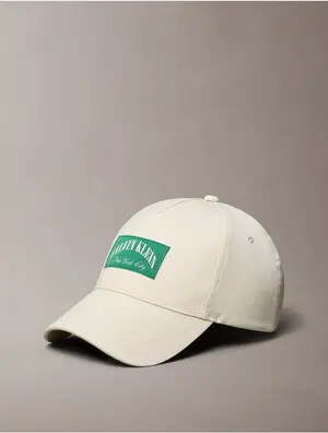 Calvin Klein Cotton Baseball Cap - Bone White