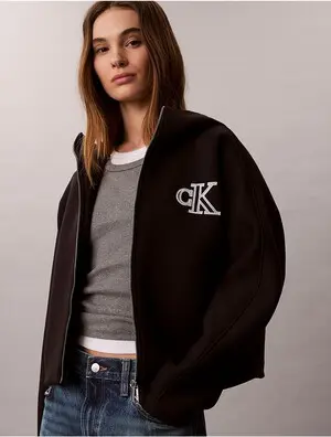 Calvin Klein Monogram Embroidered Hooded Jacket