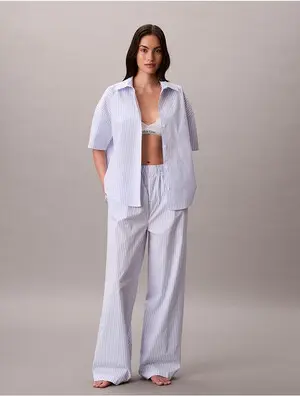 Calvin Klein Cotton Poplin Pants - Blue Descent