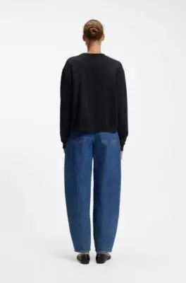 Hugo Cotton-terry Sweatshirt With Logo - Black