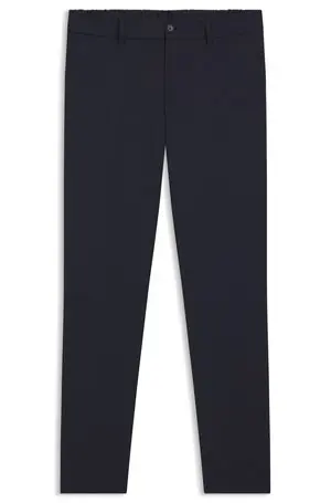 BOSS Wool-blend Straight Leg Trousers - Dark Blue