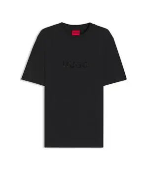 Hugo Tortoise-logo T-shirt In Cotton Jersey - Black