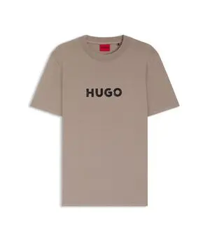 Hugo Tortoise-logo T-shirt In Cotton Jersey - Light Brown
