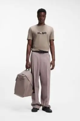 Hugo Tortoise-logo T-shirt In Cotton Jersey - Light Brown