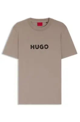 Hugo Tortoise-logo T-shirt In Cotton Jersey - Light Brown