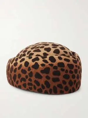 GIGI BURRIS MILLINERY Preslyn Leopard-print Cap - Leopard Print