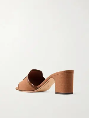 Loro Piana Embellished Canvas Mules - Brown