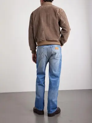 CHERRY LOS ANGELES Logo-debossed Suede Bomber Jacket