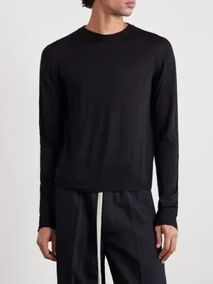 Rick Owens Slim-fit Virgin Wool Sweater - Black