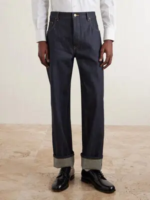Thom Browne Cropped Straight-leg Selvedge Jeans