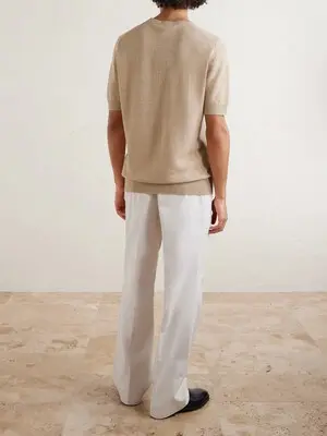 Dolce & Gabbana Linen-blend T-shirt - Neutrals