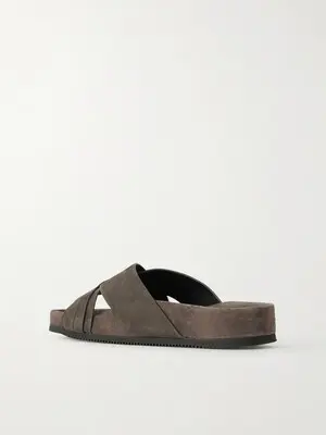 TOM FORD Wicklow Suede Sandals - Gray
