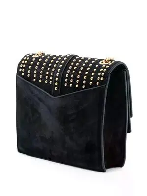 Saint Laurent 2018 Medium Studded Suede Monogram Sulpice Crossbody Bag