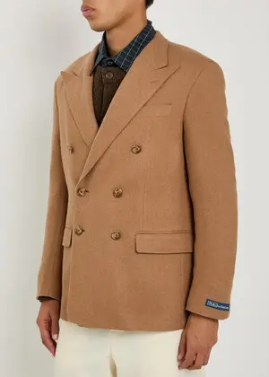 Polo Ralph Lauren Double-breasted Hair Blazer - Camel