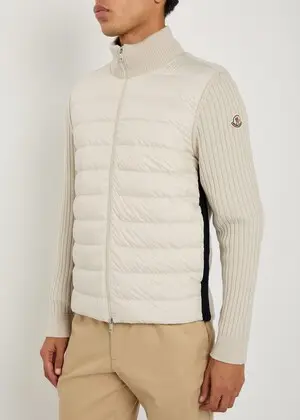 Moncler Quilted Shell And Knit Jacket