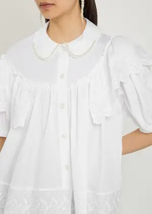 Simone Rocha Cotton Blouse With Frill Detail