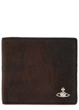 VIVIENNE WESTWOOD Orb Grained Leather Wallet Brown