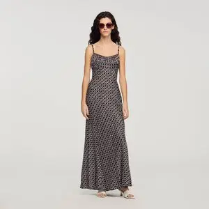 Sandro Floral Print Maxi Slip Dress