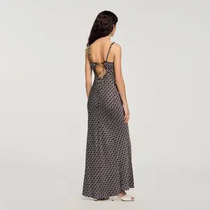 Sandro Floral Print Maxi Slip Dress