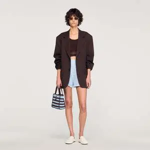 Sandro Oversized Wool Jacket - Chocolate