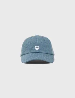Maje Cotton Denim Cap - Blue