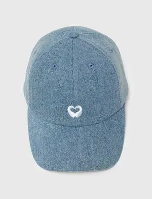Maje Denim Baseball Cap With Embroidered Logo - Blue