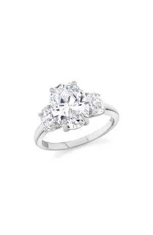 CRISLU Cubic Zirconia Three-stone Ring - Pure Platinum/clear Stone