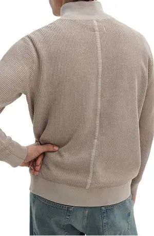 Rag & Bone Caden Washed Quarter Zip Sweater - Taupe