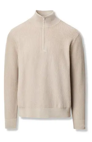 Rag & Bone Caden Washed Quarter Zip Sweater - Taupe