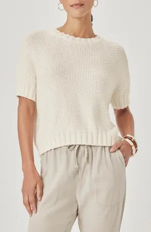 Splendid Annmarie Cotton Sweater - Shell White