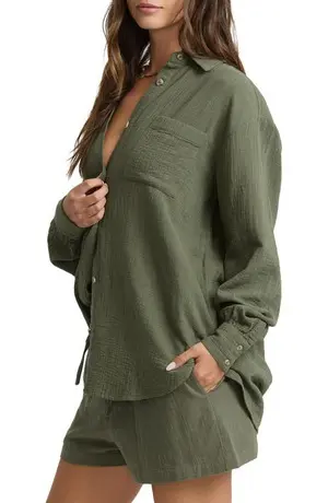 BILLABONG Wanderer Solid Cotton Shirt - Canteen