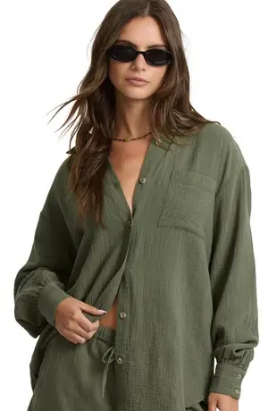 BILLABONG Wanderer Solid Cotton Shirt - Canteen